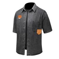China Black Summer Short Sleeve mens wholesale dress shirts Urban Fashion Single Breasted Custom (CS573) for sale
