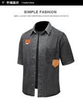 China Black Summer Short Sleeve mens wholesale dress shirts Urban Fashion Single Breasted Custom (CS573) for sale