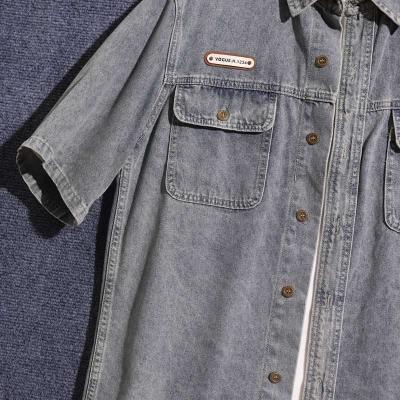 China Summer Regular Short Sleeve mens wholesale dress shirts Vintage Color Urban Fashion Custom (CS562) for sale