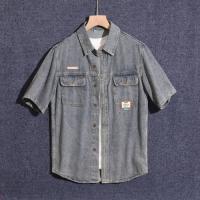 China Summer Regular Short Sleeve mens wholesale dress shirts Vintage Color Urban Fashion Custom (CS562) for sale