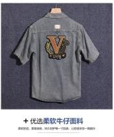 China Summer Regular Short Sleeve mens wholesale dress shirts Vintage Color Urban Fashion Custom (CS562) for sale