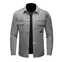 China Blue Youth Trend Long Sleeve french workwear jacket wholesale Regular Single Breasted Custom (CS006) for sale