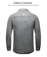China Blue Youth Trend Long Sleeve french workwear jacket wholesale Regular Single Breasted Custom (CS006) for sale