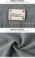China Blue Youth Trend Long Sleeve french workwear jacket wholesale Regular Single Breasted Custom (CS006) for sale