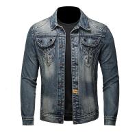 China Single Breasted Blue Long Sleeve Polyester 19% french workwear jacket wholesale Urban Fashion Single Breasted Custom (JK525) for sale