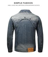 China Single Breasted Blue Long Sleeve Polyester 19% french workwear jacket wholesale Urban Fashion Single Breasted Custom (JK525) for sale
