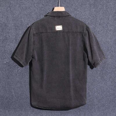 China Dark Grey Summer Regular Dark Grey mens wholesale dress shirts Solid Color Youth Trend Custom (CS573) for sale