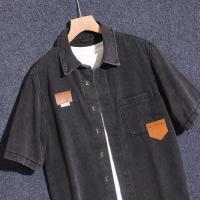 China Dark Grey Summer Regular Dark Grey mens wholesale dress shirts Solid Color Youth Trend Custom (CS573) for sale