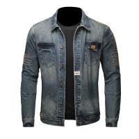 China Embroidered Blue Embroidered Long Sleeve french workwear jacket wholesale Polyester 19% Urban Fashion Custom (JK524) for sale