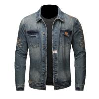 China Embroidered Blue Embroidered Long Sleeve french workwear jacket wholesale Polyester 19% Urban Fashion Custom (JK524) for sale