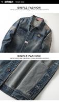 China Embroidered Blue Embroidered Long Sleeve french workwear jacket wholesale Polyester 19% Urban Fashion Custom (JK524) for sale