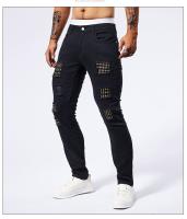 China Black Mid Waist Distressed wholesale skinny jeans mens High Stretch Urban Fashion Custom (TM227) for sale