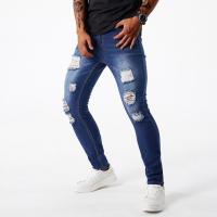 China Mid Waist Light Blue Youth Trend wholesale skinny jeans mens Daily Outdoor Slight Stretch Custom (T231) for sale