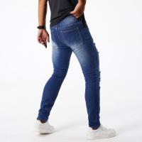 China Mid Waist Light Blue Youth Trend wholesale skinny jeans mens Daily Outdoor Slight Stretch Custom (T231) for sale