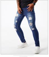 China Mid Waist Light Blue Youth Trend wholesale skinny jeans mens Daily Outdoor Slight Stretch Custom (T231) for sale