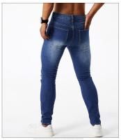 China Mid Waist Light Blue Youth Trend wholesale skinny jeans mens Daily Outdoor Slight Stretch Custom (T231) for sale
