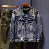 China Single Breasted Blue Daily Long Sleeve biker jacket wholesale Polyester 19% Urban Fashion Custom (528) for sale