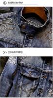 China Single Breasted Blue Daily Long Sleeve biker jacket wholesale Polyester 19% Urban Fashion Custom (528) for sale