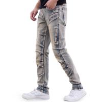 China Daily Summer Mid Waist wholesale skinny jeans mens Youth Trend Blue Light Blue Custom (Y234) for sale
