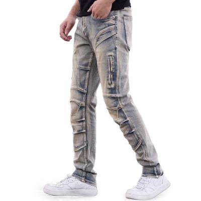 China Daily Summer Mid Waist wholesale skinny jeans mens Youth Trend Blue Light Blue Custom (Y234) for sale