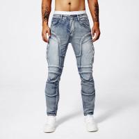 China Daily Summer Mid Waist wholesale skinny jeans mens Youth Trend Blue Light Blue Custom (Y234) for sale