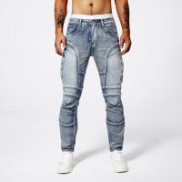 China Daily Summer Mid Waist wholesale skinny jeans mens Youth Trend Blue Light Blue Custom (Y234) for sale