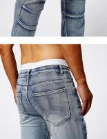 China Daily Summer Mid Waist wholesale skinny jeans mens Youth Trend Blue Light Blue Custom (Y234) for sale