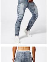 China Daily Summer Mid Waist wholesale skinny jeans mens Youth Trend Blue Light Blue Custom (Y234) for sale