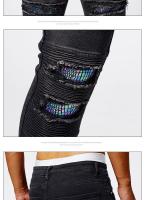 China Black Mid Waist Youth Trend wholesale skinny jeans mens Regular Fit Slight Stretch Custom (Y228) for sale