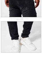 China Black Mid Waist Youth Trend wholesale skinny jeans mens Regular Fit Slight Stretch Custom (Y228) for sale