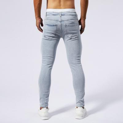 China Blue Grey Mid Waist Regular Fit wholesale skinny jeans mens High Stretch Urban Fashion Custom (TM226) for sale