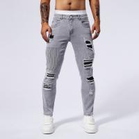 China Blue Grey Mid Waist Regular Fit wholesale skinny jeans mens High Stretch Urban Fashion Custom (TM226) for sale