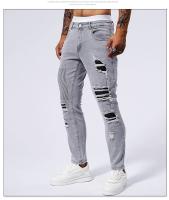 China Blue Grey Mid Waist Regular Fit wholesale skinny jeans mens High Stretch Urban Fashion Custom (TM226) for sale