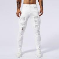 China Washed Mid Waist White Black wholesale skinny jeans mens Youth Trend Washed Other Custom (P399) for sale
