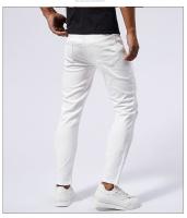China Washed Mid Waist White Black wholesale skinny jeans mens Youth Trend Washed Other Custom (P399) for sale