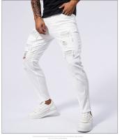 China Washed Mid Waist White Black wholesale skinny jeans mens Youth Trend Washed Other Custom (P399) for sale