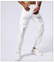 China Washed Mid Waist White Black wholesale skinny jeans mens Youth Trend Washed Other Custom (P399) for sale