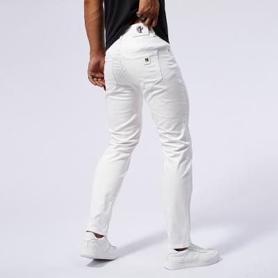 China White Mid Waist Urban Fashion wholesale skinny jeans mens Slight Stretch Business Office/Commute Daily Custom (P321) for sale