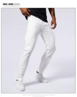 China White Mid Waist Urban Fashion wholesale skinny jeans mens Slight Stretch Business Office/Commute Daily Custom (P321) for sale