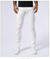 China White Mid Waist Urban Fashion wholesale skinny jeans mens Slight Stretch Business Office/Commute Daily Custom (P321) for sale