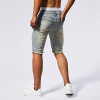 China Summer Mid Waist Urban Fashion wholesale men shorts cargo Vintage Color Blue Black Distressed Vintage Washed Custom (Y232) for sale