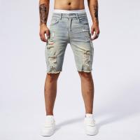 China Summer Mid Waist Urban Fashion wholesale men shorts cargo Vintage Color Blue Black Distressed Vintage Washed Custom (Y232) for sale