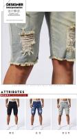China Summer Mid Waist Urban Fashion wholesale men shorts cargo Vintage Color Blue Black Distressed Vintage Washed Custom (Y232) for sale