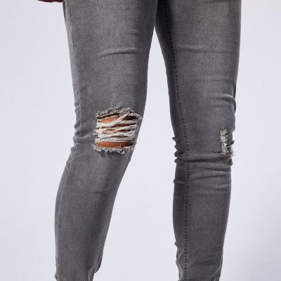 China Distressed Mid Waist Distressed Urban Fashion wholesale skinny jeans mens Daily Outdoor Slight Stretch Custom (TM220) for sale