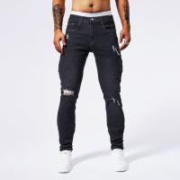 China Distressed Mid Waist Distressed Urban Fashion wholesale skinny jeans mens Daily Outdoor Slight Stretch Custom (TM220) for sale