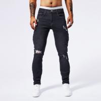China Distressed Mid Waist Distressed Urban Fashion wholesale skinny jeans mens Daily Outdoor Slight Stretch Custom (TM220) for sale