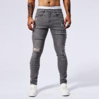 China Distressed Mid Waist Distressed Urban Fashion wholesale skinny jeans mens Daily Outdoor Slight Stretch Custom (TM220) for sale