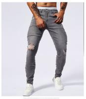 China Distressed Mid Waist Distressed Urban Fashion wholesale skinny jeans mens Daily Outdoor Slight Stretch Custom (TM220) for sale