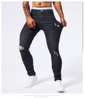 China Distressed Mid Waist Distressed Urban Fashion wholesale skinny jeans mens Daily Outdoor Slight Stretch Custom (TM220) for sale