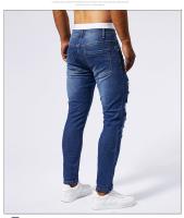 China Mid Waist Blue Mid Waist Distressed wholesale skinny jeans mens Regular Fit High Stretch Custom (TM223) for sale